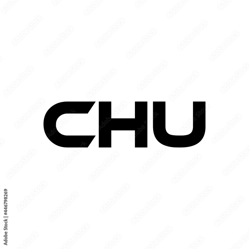 CHU letter logo design with white background in illustrator, vector ...