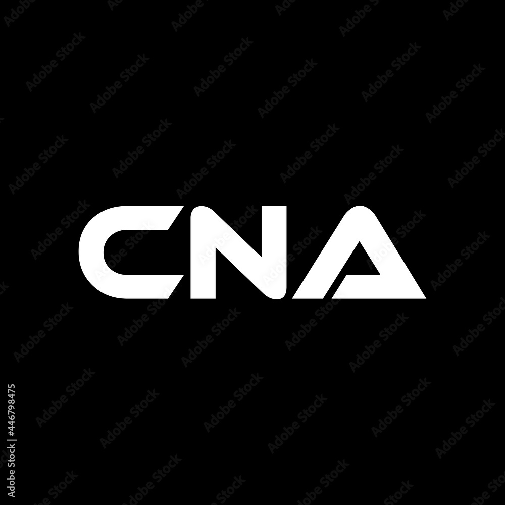 CNA letter logo design with black background in illustrator, vector ...
