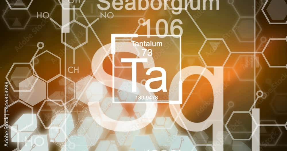 Changing elements of periodic table icons against chemical structures ...