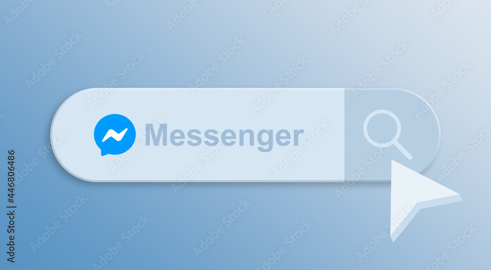 Messenger on the search bar with mouse cursor 3d ilustração do Stock ...