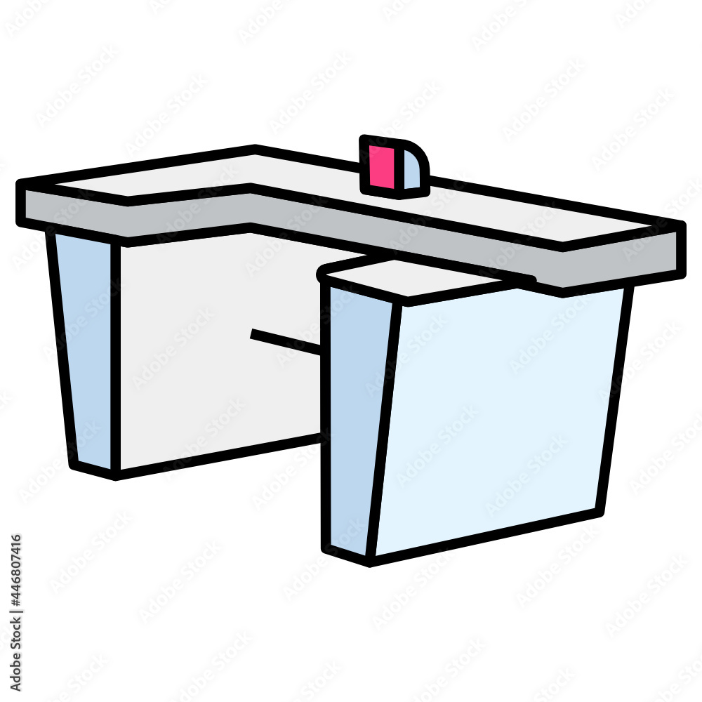 Cash Desk Vector Color Icon Design, Retail Shop Equipment Symbol ...