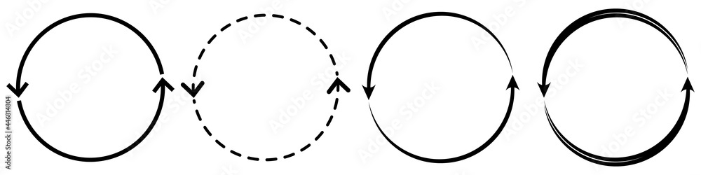 Rotate arrow and spinning loading symbol. Circular rotation arrows ...