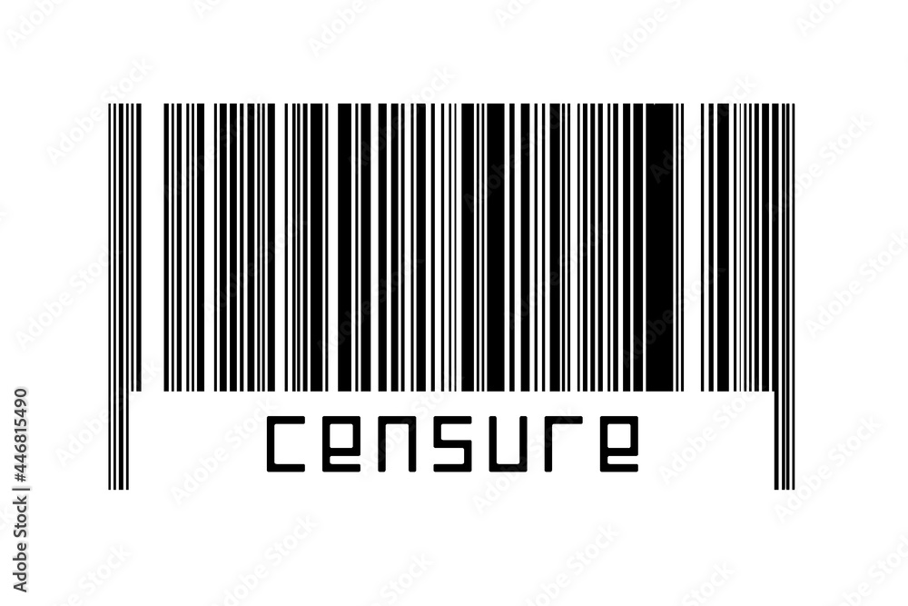 Digitalization concept. Barcode of black horizontal lines with ...