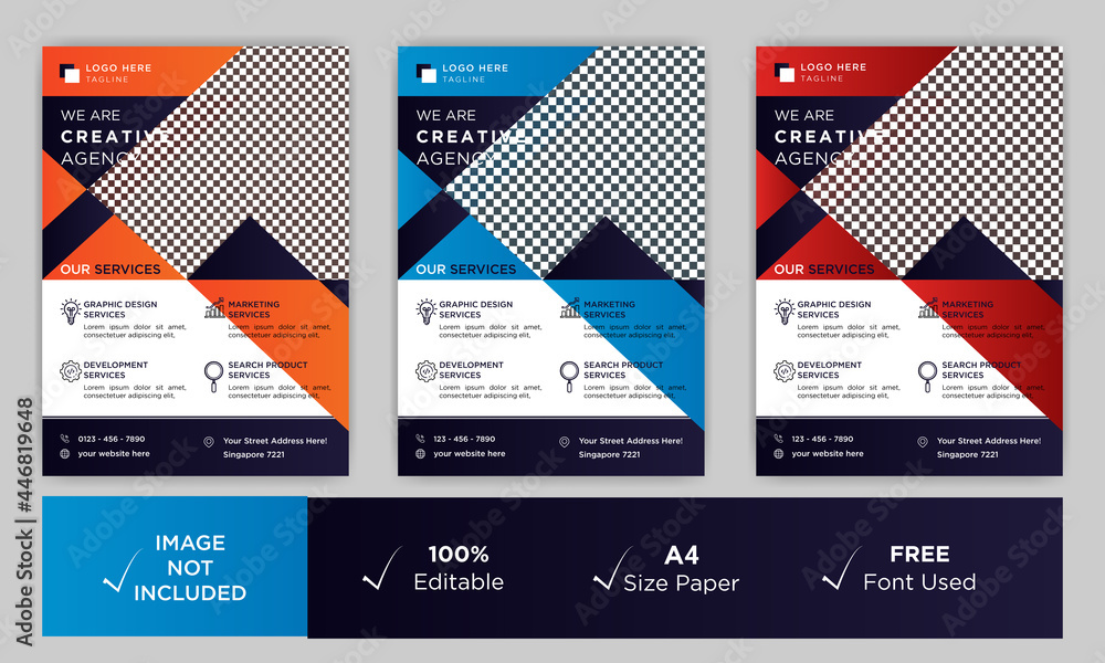 Flyer Design Template with print ready in illustrator. Stock Vector ...