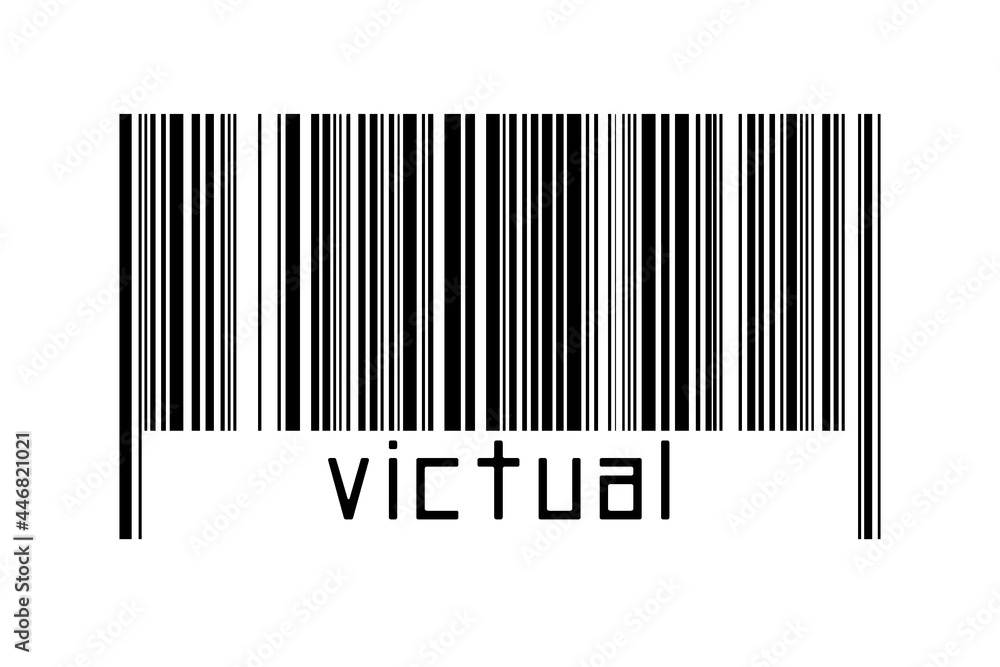 Digitalization concept. Barcode of black horizontal lines with ...