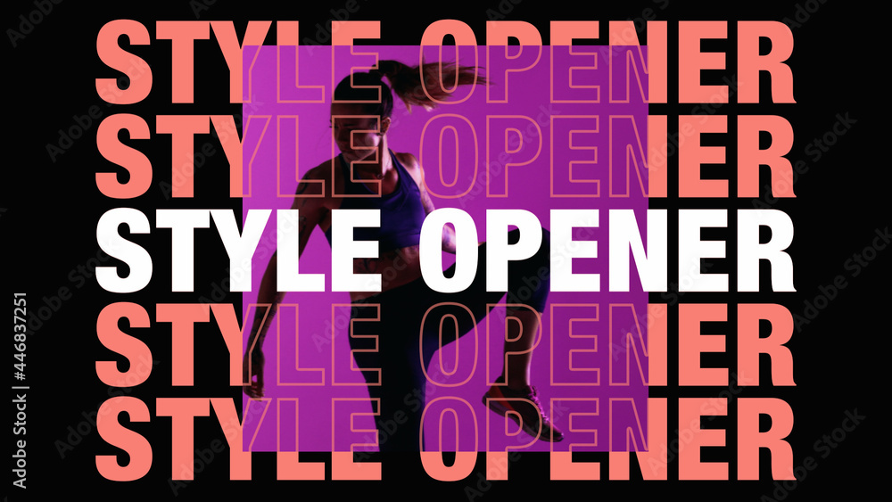 Stylish Repeat Text Opener with Media Replacement Stock Template ...