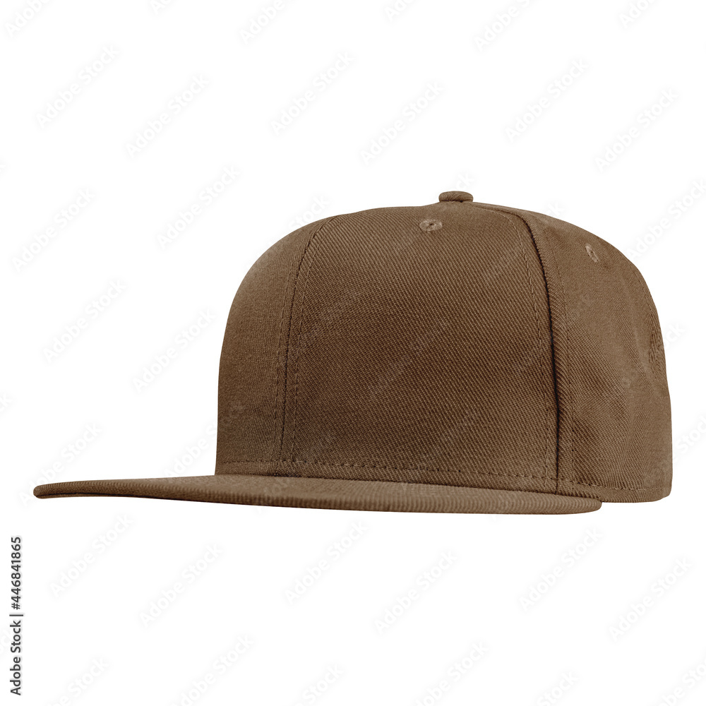 This Side Perspective View Luxurious Cap Mockup In Sepia Brown Color is ...