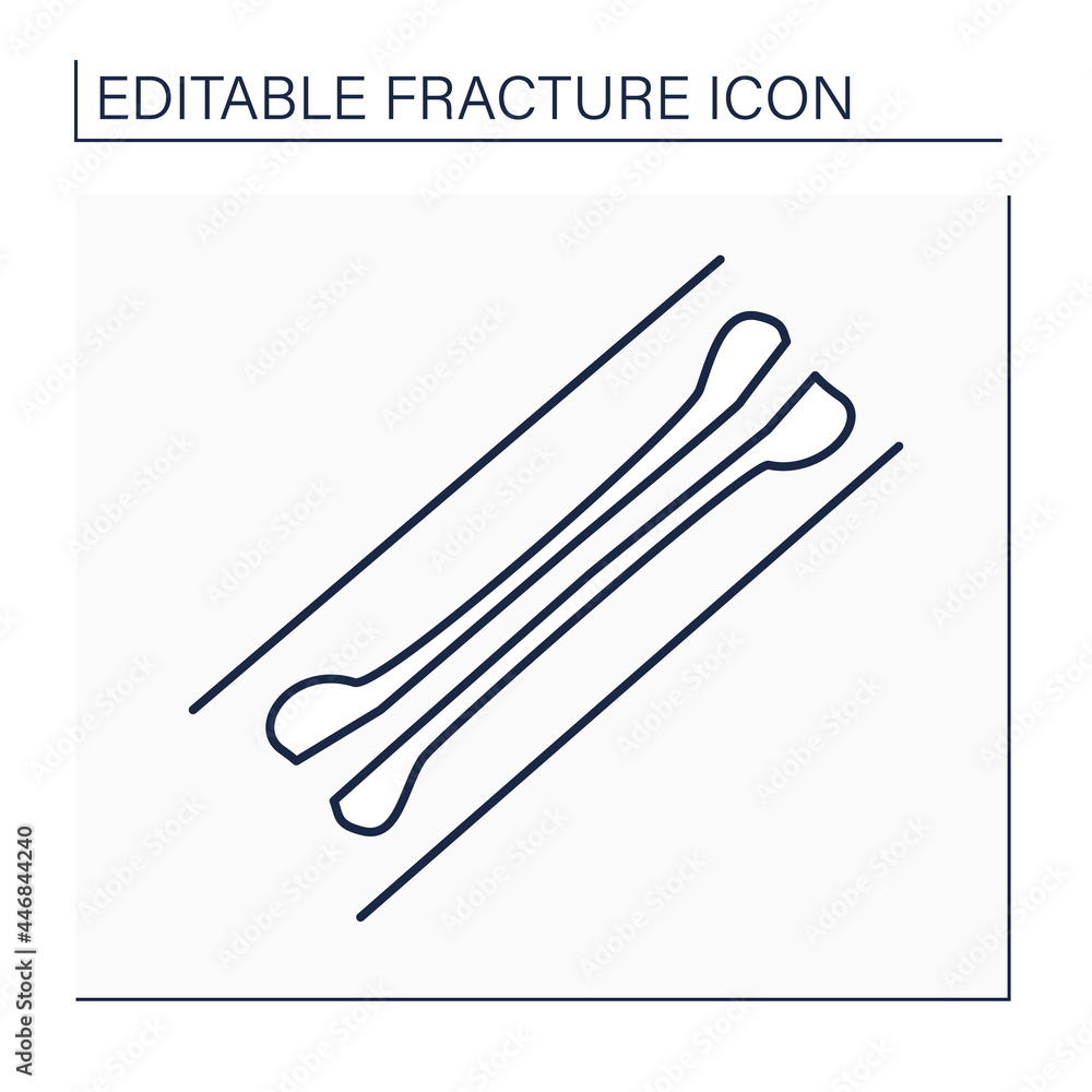 Vetor de Longitudinal fracture line icon. Petrous temporal bone ...