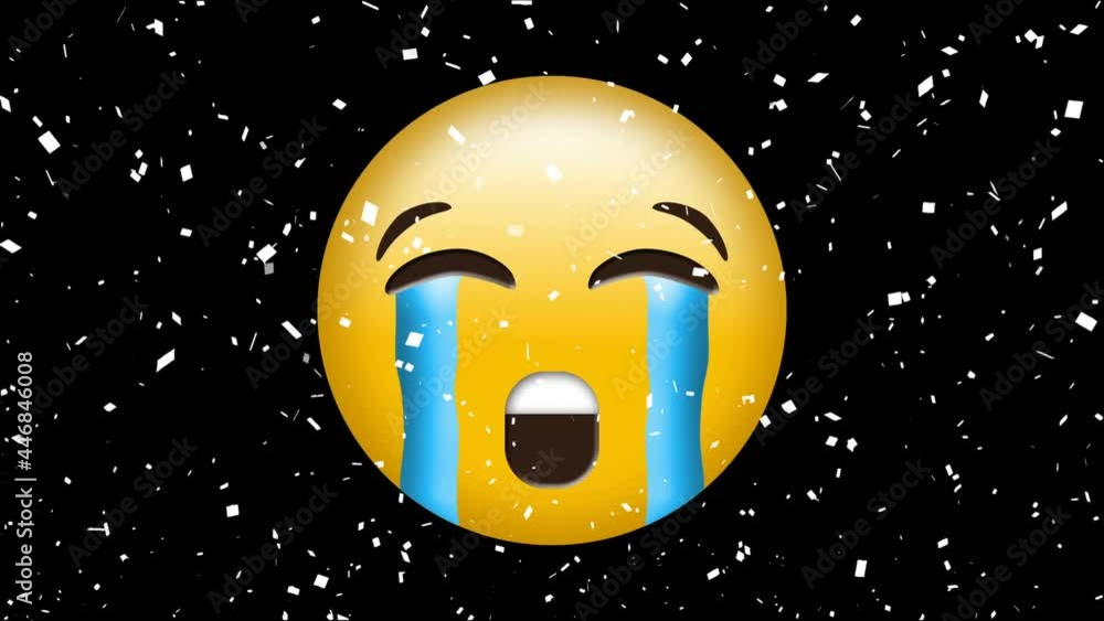 Vidéo Stock Digital animation of confetti falling over crying face ...
