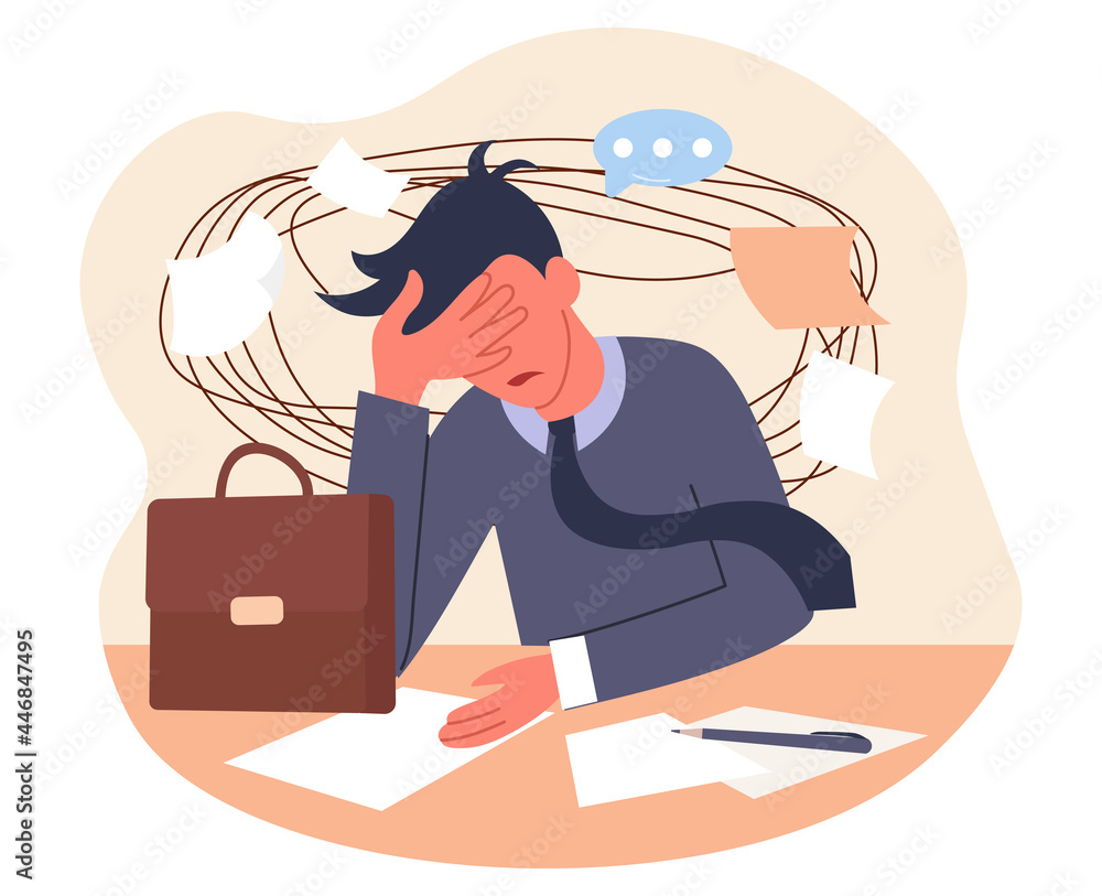 Frustrated Worker Cartoon