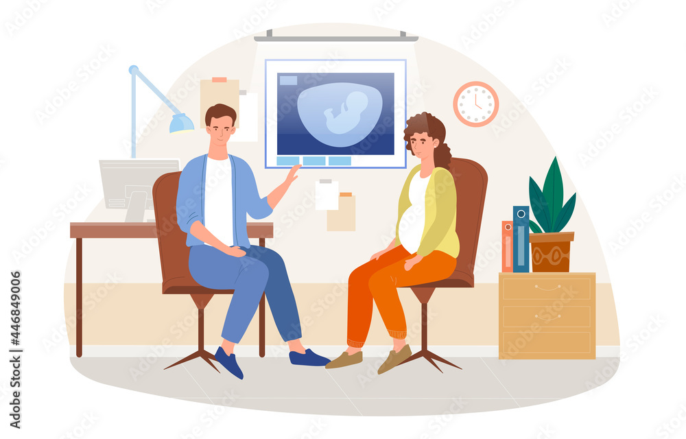 Pregnancy and childbirth concept. Pregnant woman at a doctor s ...