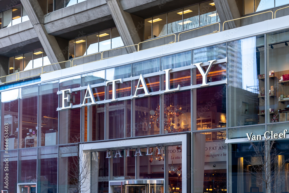 Toronto, Canada - November 26, 2019: Sign of Eataly Toronto at Bloor ...