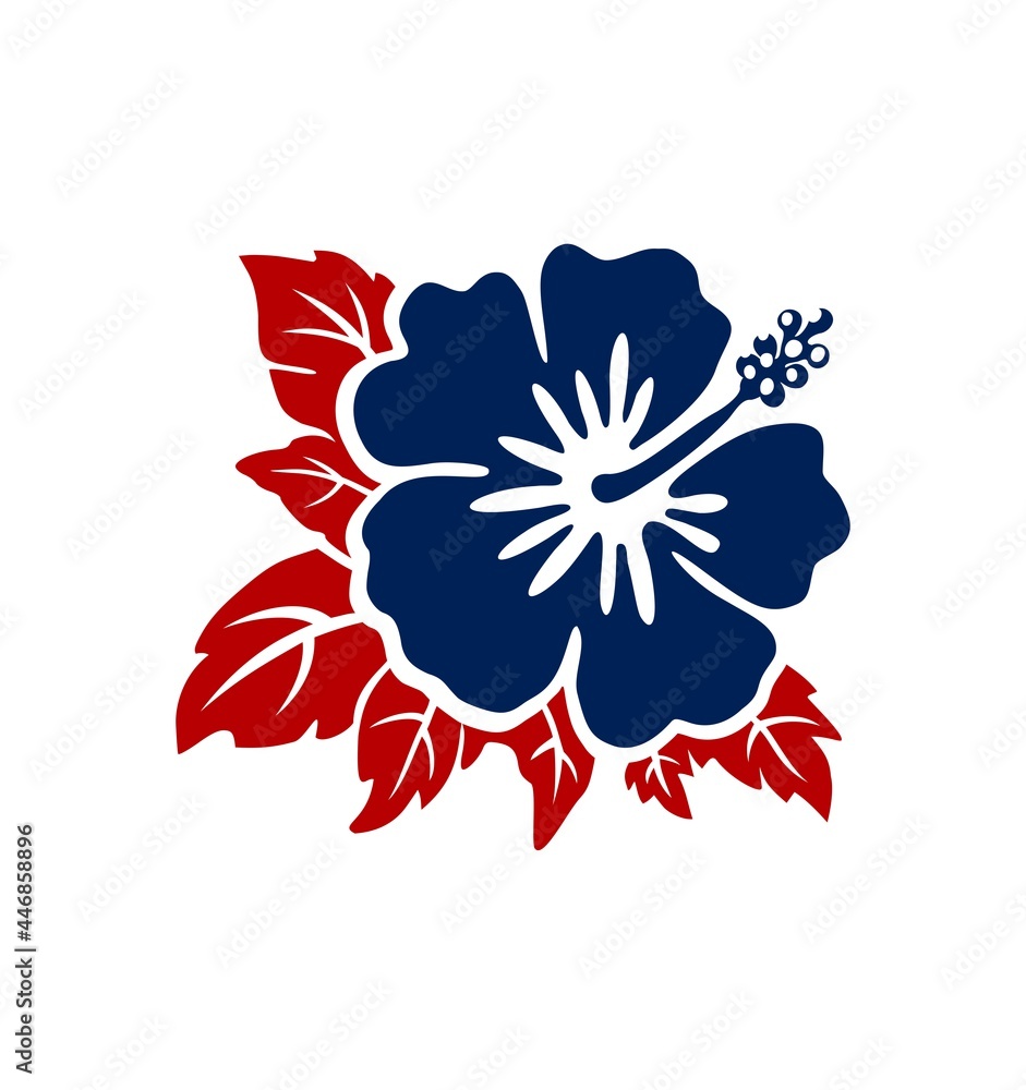 Blue Hawaiian Flower Tattoo