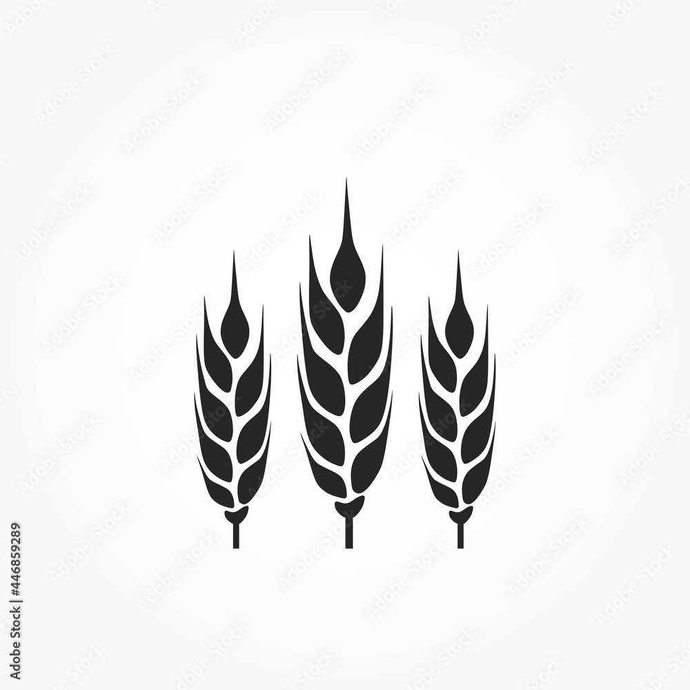 wheat spikelets icon. harvest, crops, farming and agricultural symbol ...