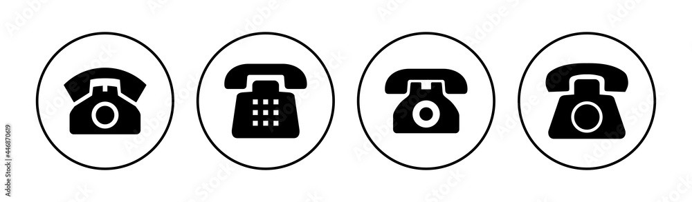 Telephone icon set. phone icon vector. Stock Vector | Adobe Stock