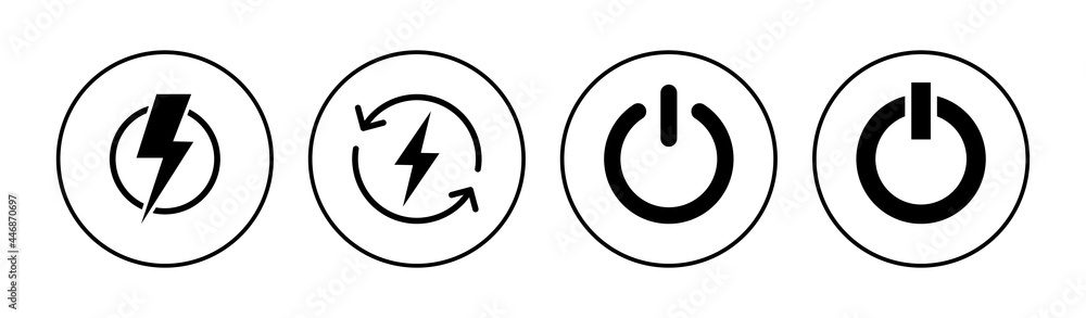 Power icon set. Power Switch Icon. Electric power Stock Vector | Adobe ...