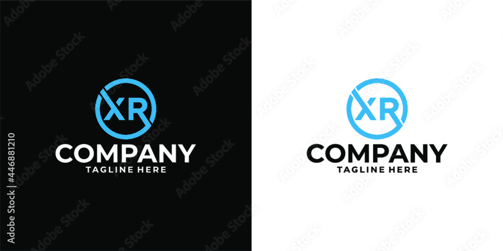 LETTER XR LOGO WITH CIRCLE FRAME FOR LOGO DESIGN OR ILLUSTRATION USE ...