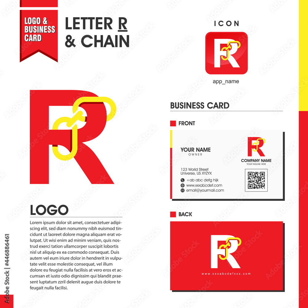 Simple and professional initial logo letter R combine with overlapping ...