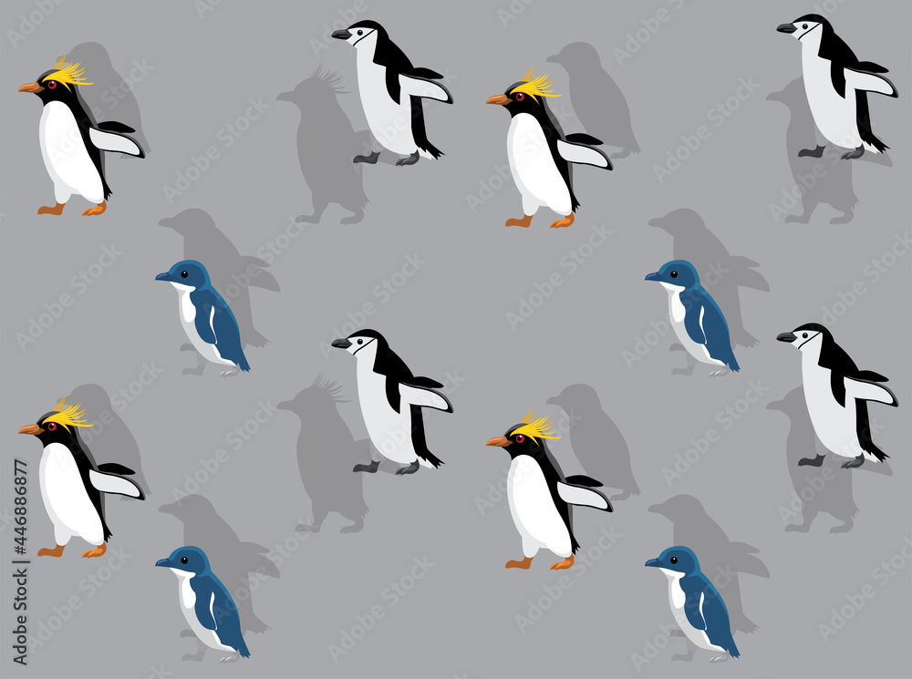 Animal Animation Penguin Macaroni Little Chinstrap Cartoon Vector ...