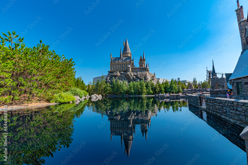 OSAKA, JAPAN - AUGUST 10, 2019: Photo of Hogwarts Castle. The Wizarding ...