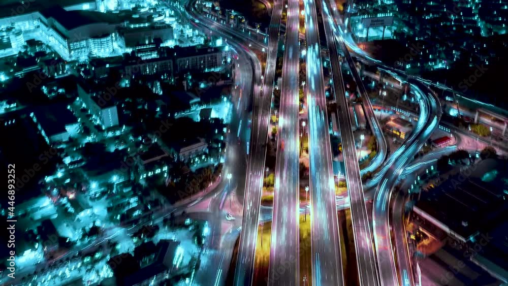 Road traffic transportation timelapse. Road and Roundabout time lapse ...