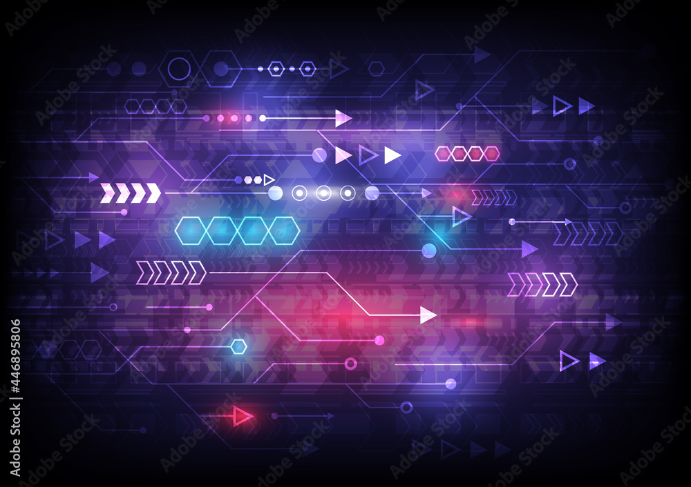 speed arrow and glowing computer data. Abstract futuristic high ...