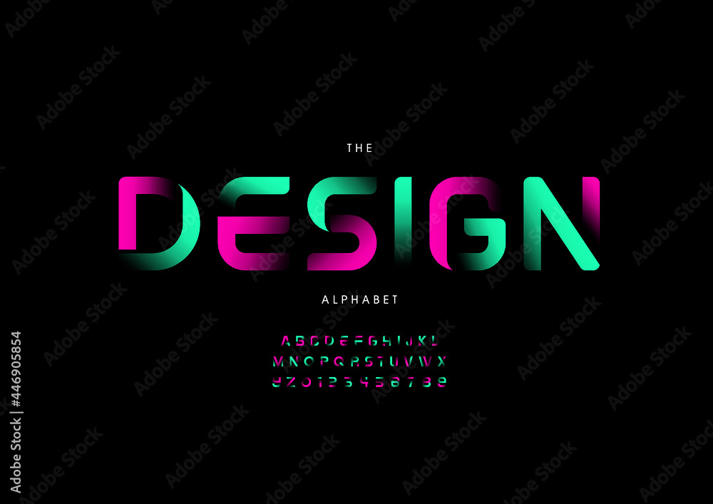 Vector of stylized modern font and alphabet Stock Vector | Adobe Stock