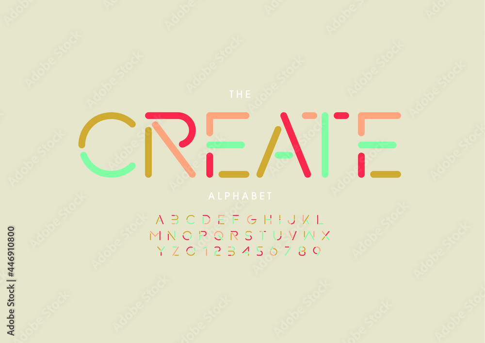 Vector of stylized modern font and alphabet Stock Vector | Adobe Stock