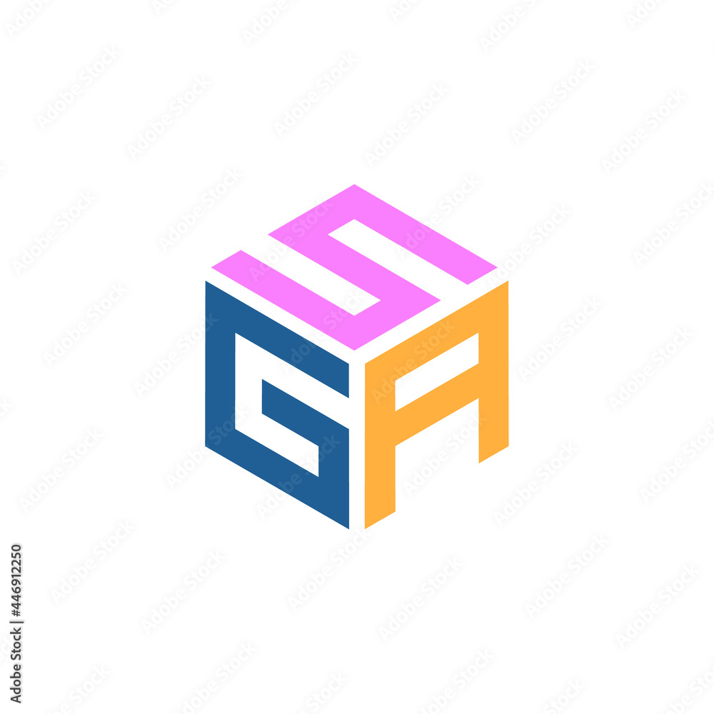 Hexagon logo with the letters SGA design Stock Vector | Adobe Stock