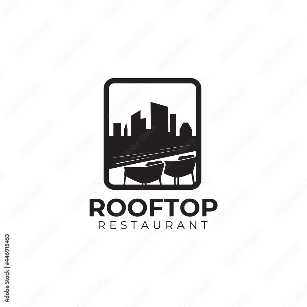 Rooftop restaurant logo design template Stock Vector | Adobe Stock