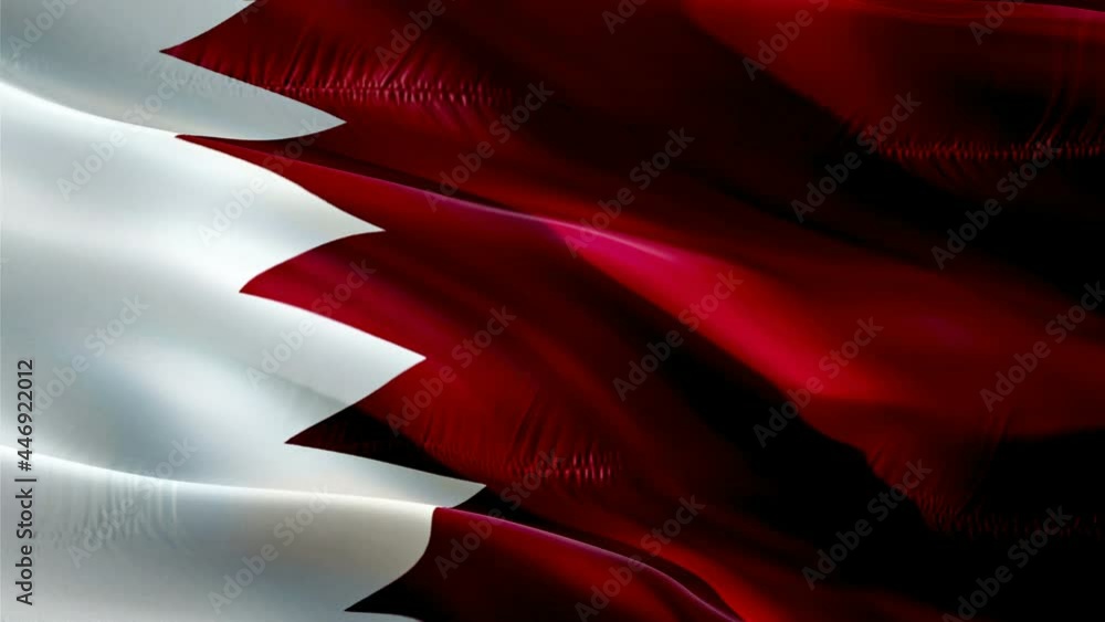 Qatar flag. Motion Loop video waving in wind. Qatar Doha Flag ...