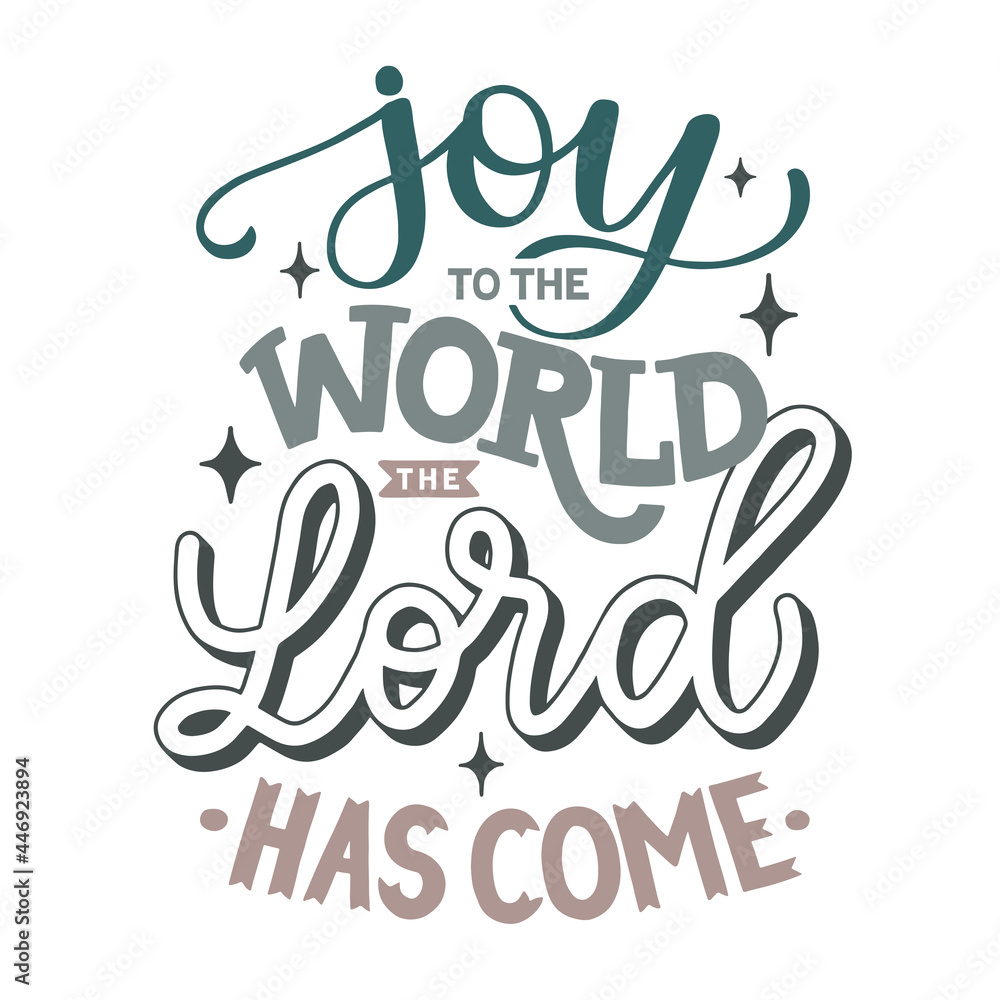 Joy to the world the Lord has come. Religious christmas blue lilac ...