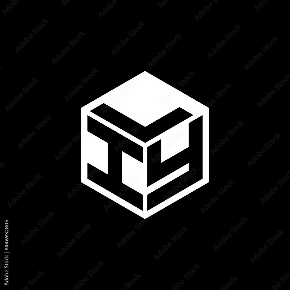 IYL letter logo design with black background in illustrator, cube logo ...