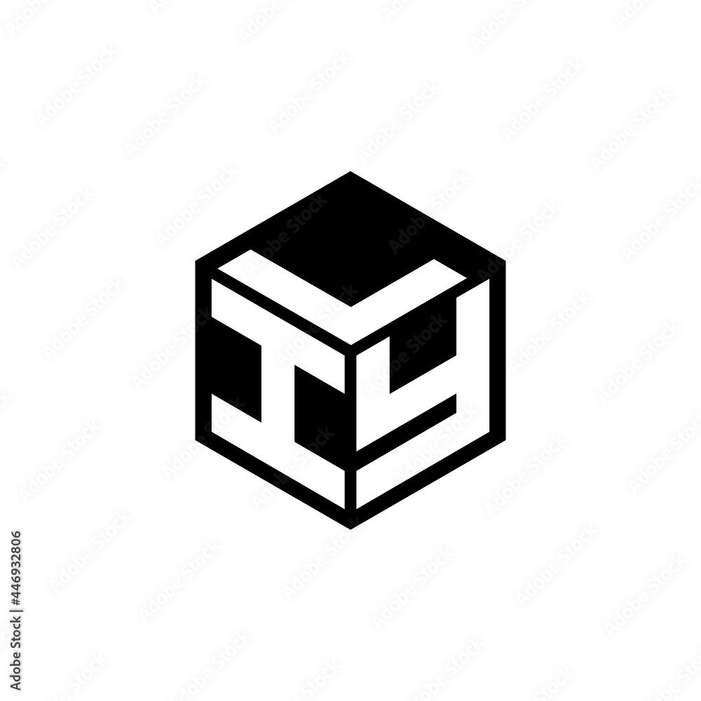 IYL letter logo design with white background in illustrator, cube logo ...