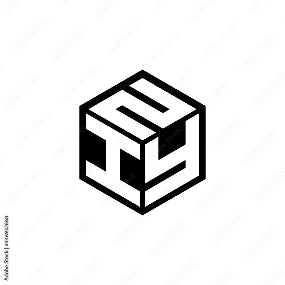 IYN letter logo design with white background in illustrator, cube logo ...