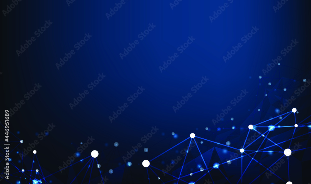 polygon technology on dark blue gradient background Vector design ...