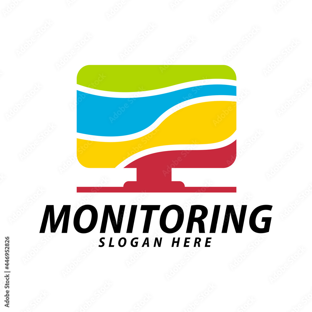 Colorful monitor dekstop logo design template inspiration Stock Vector ...