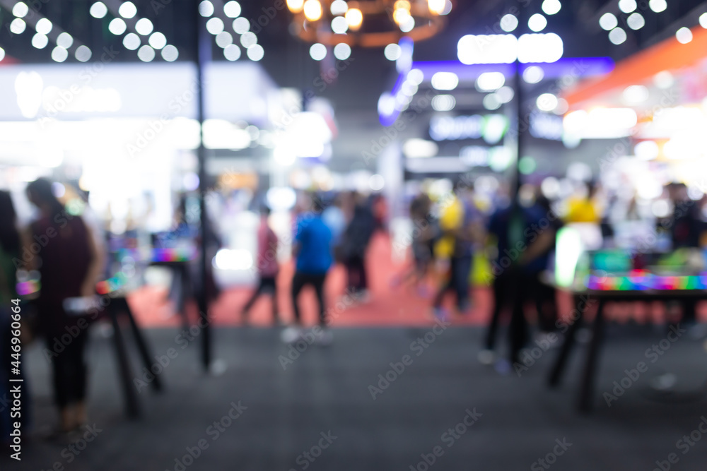 Abstract blur people in exhibition hall event trade show expo ...