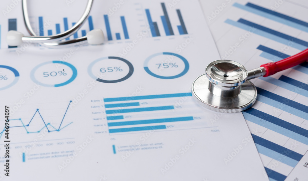 Medical charts and stethoscope. Medical concept. Stock Photo | Adobe Stock