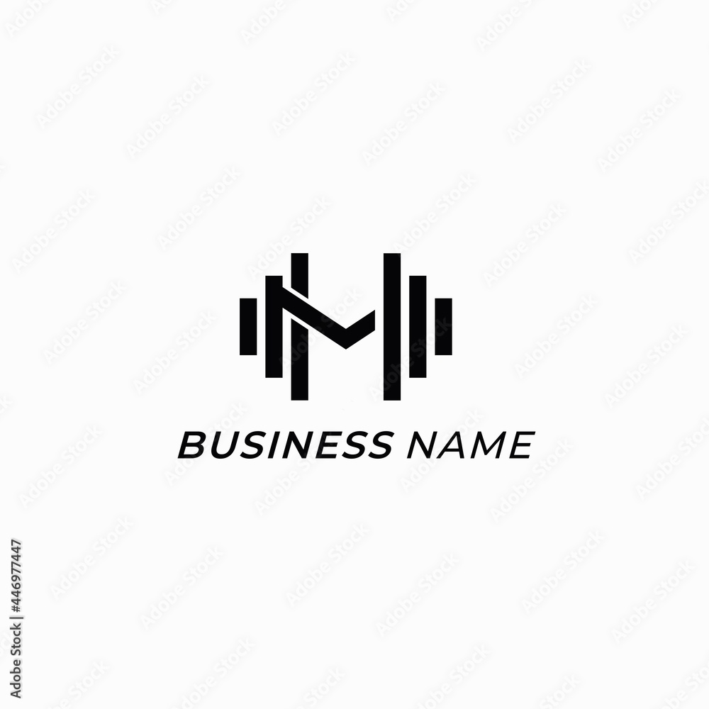 logo creative vector barbell and letter H Stock Vector | Adobe Stock