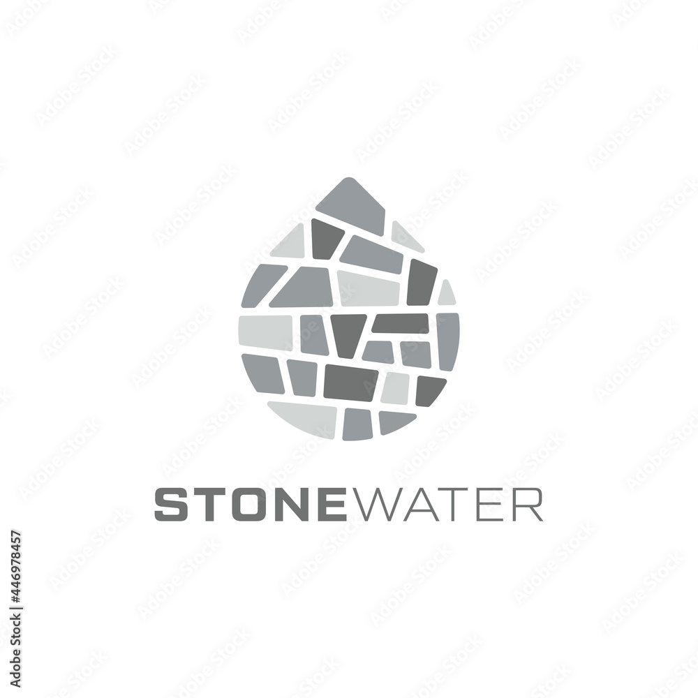 structure stone and water graphic icon building construction logo ...