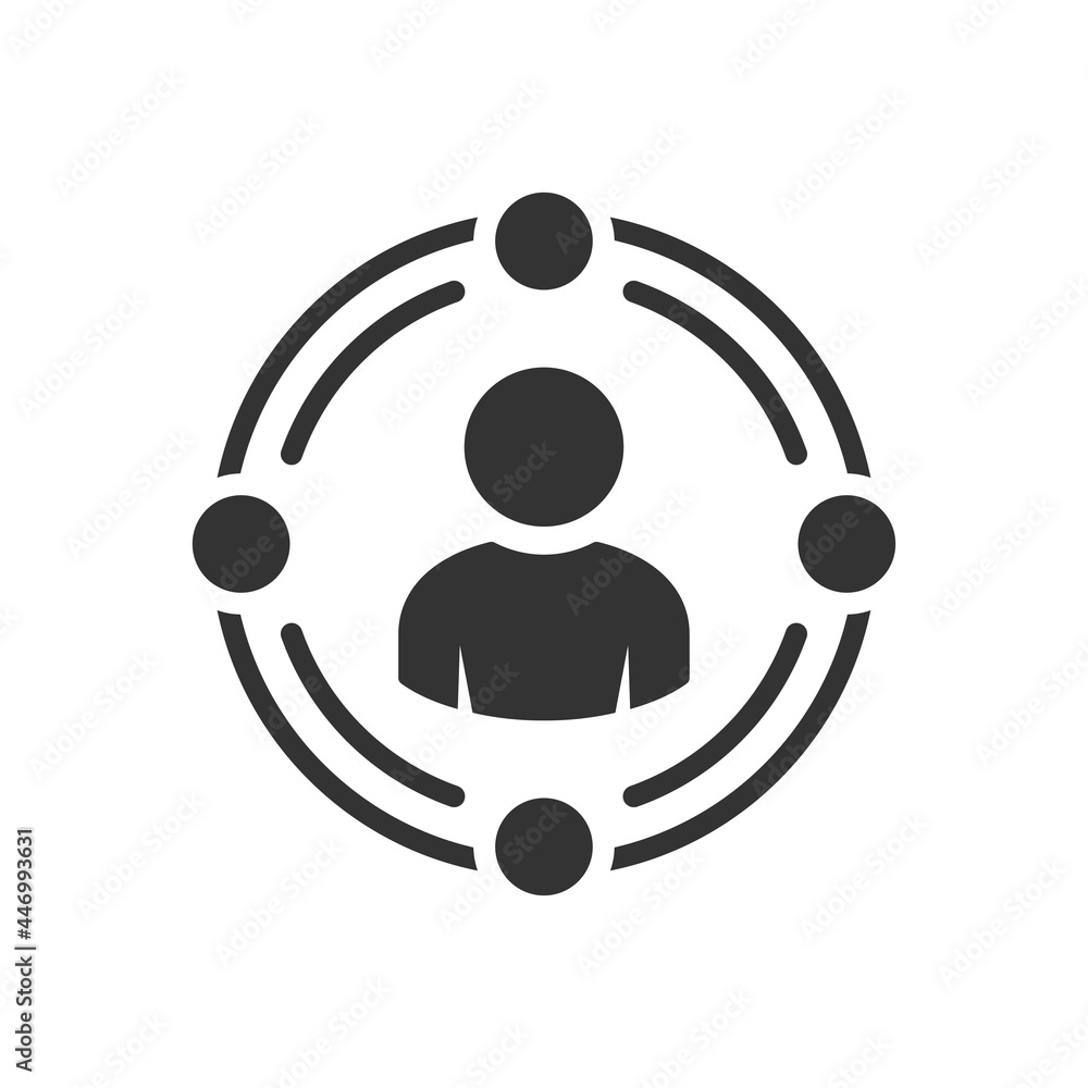 Focus, selection. Target with user icon. Headhunting symbol. Aim people ...