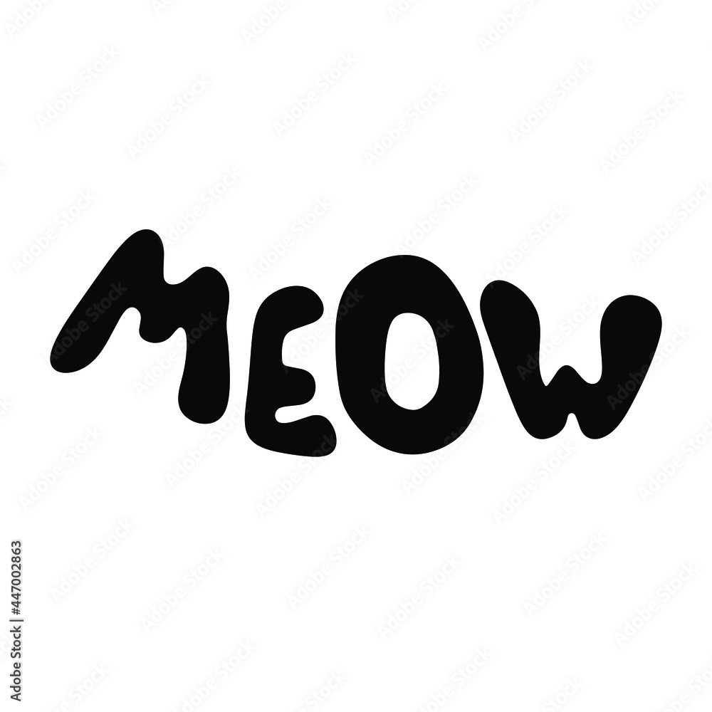 Poster meow cat's word lettering vector – Wall Art | UkPosters
