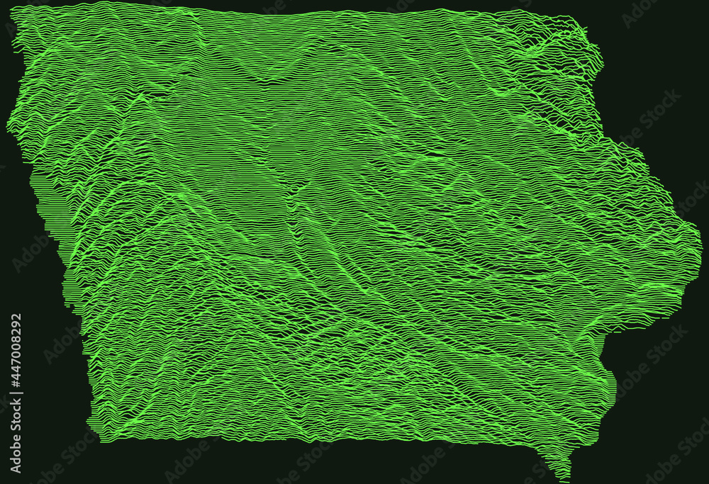 Topographic military radar tactical map of the Federal State of Iowa ...