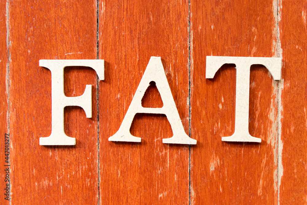 Alphabet letter in word FAT (Obesity or abbreviation of factory ...