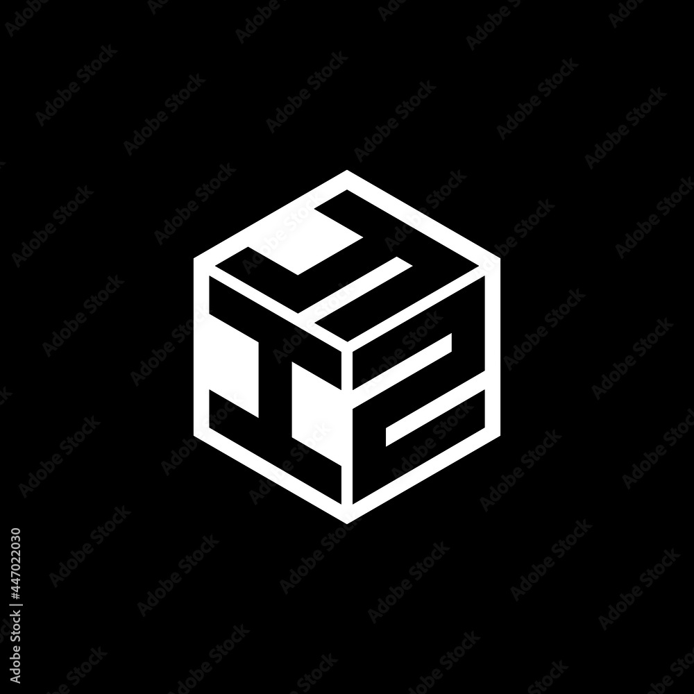 IZY letter logo design with black background in illustrator, cube logo ...