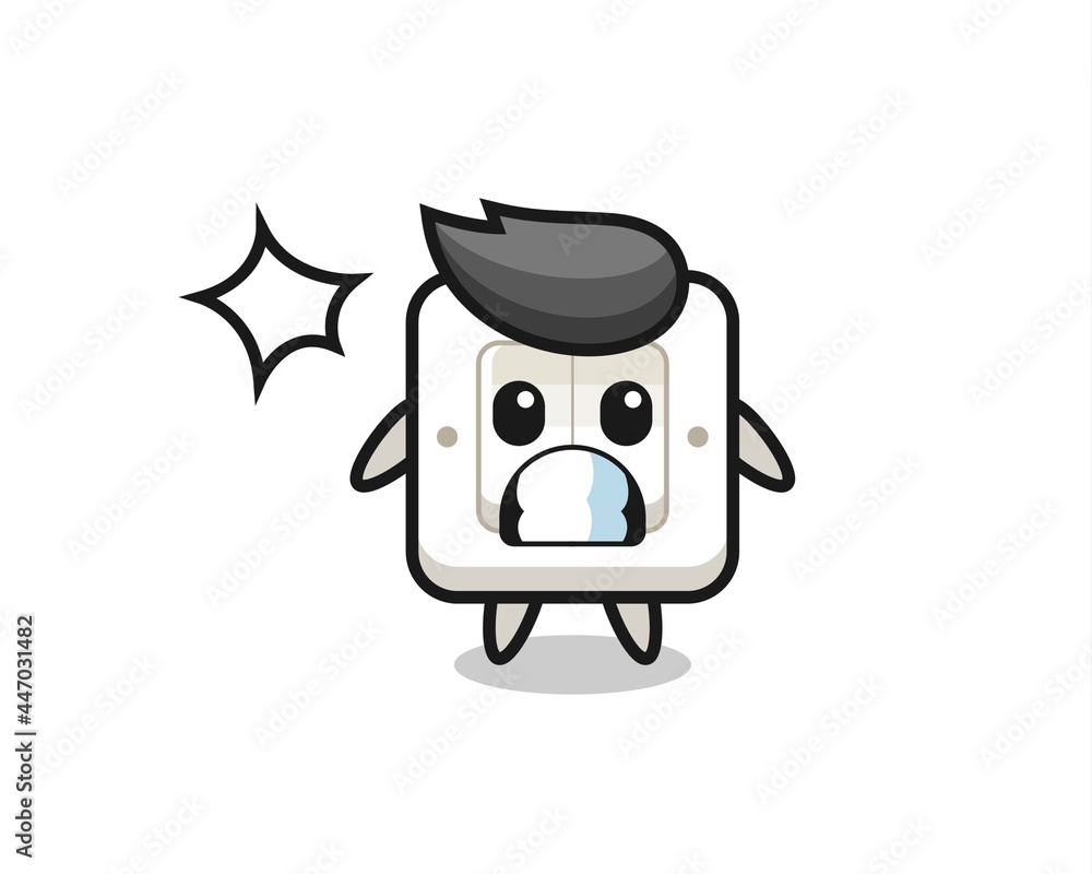 light switch character cartoon with shocked gesture Stock Vector ...