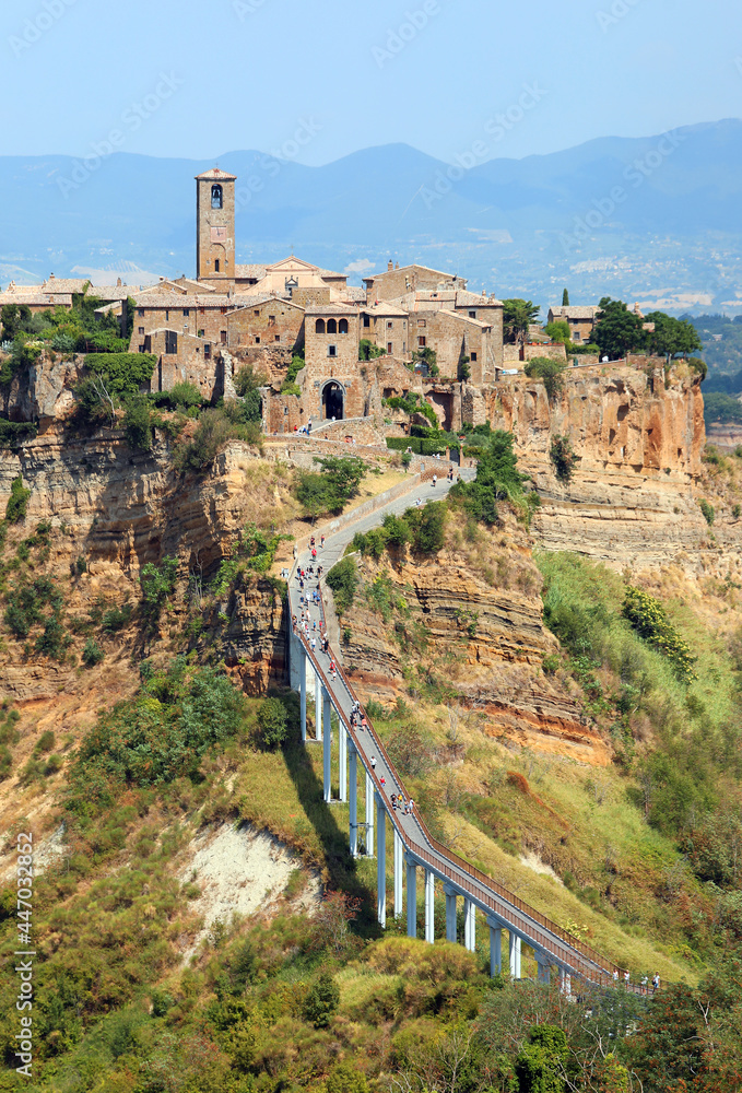 hilltop village called Civita di Bagnoregio in central Italy reachable ...