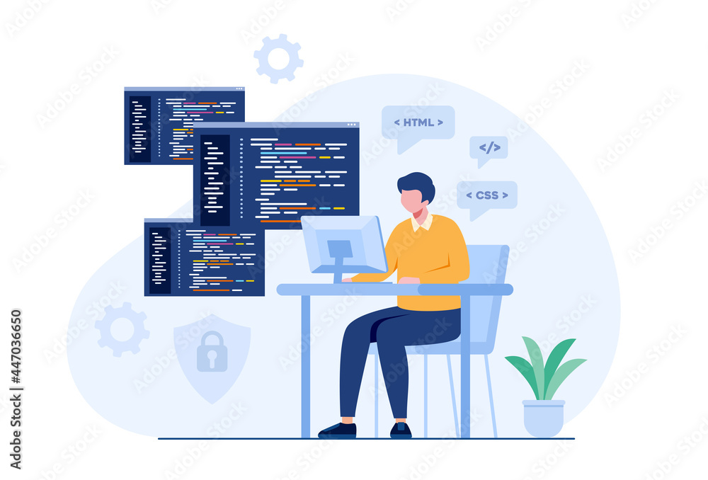 Web Development Programming Languages Css Html It Ui Programmer Cartoon Character