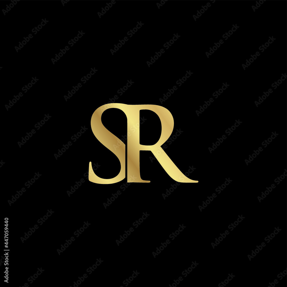 letter sr gold logo design vector Stock Vector | Adobe Stock